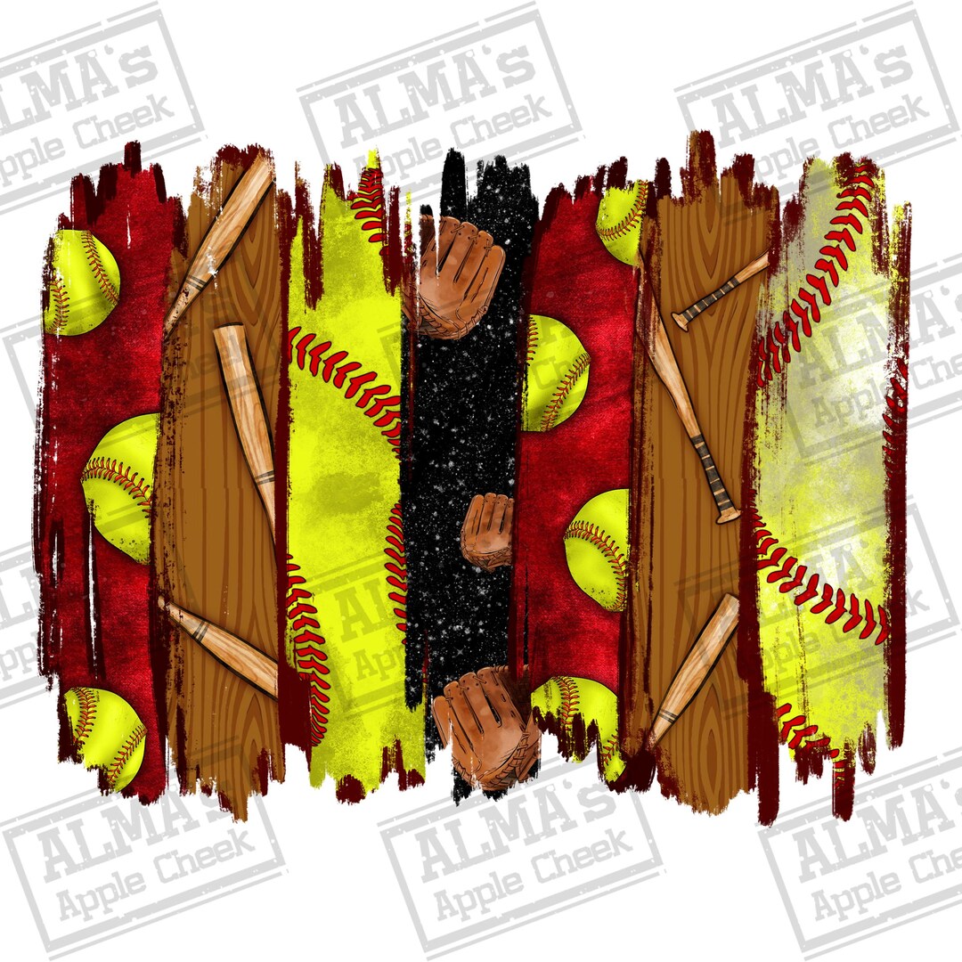 Softball Brushstroke Png Sublimation Design Download, Softball Ball Png ...