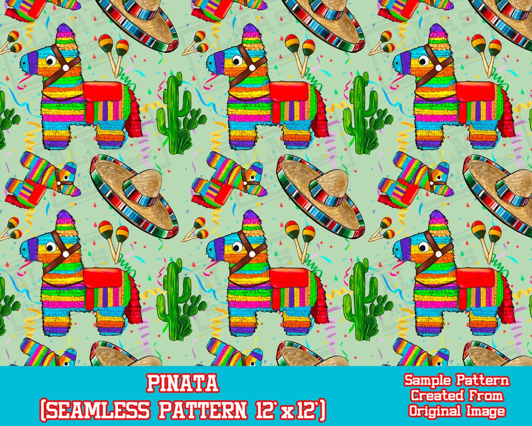 Pinata Seamless Pattern Digital Paper, Pinata Digital Seamless Pattern ...
