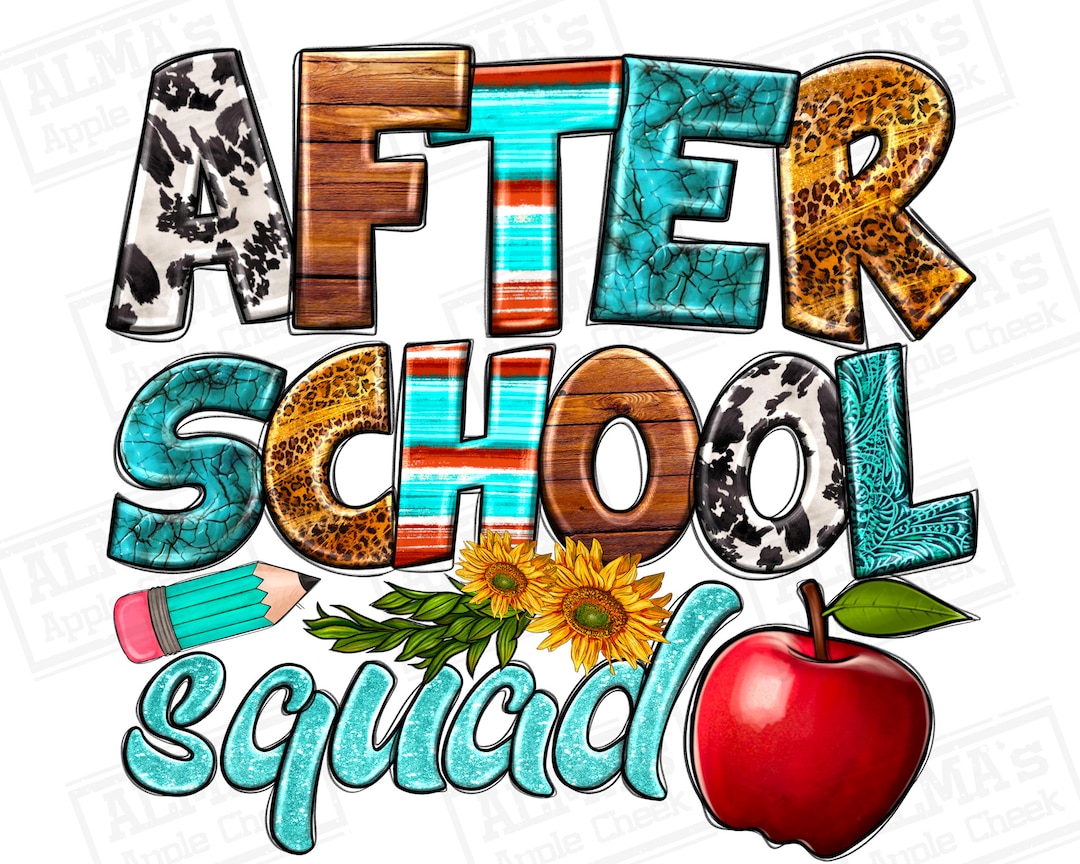After School Squad Png Sublimation Design Download, Back to School Png, School Png, Western ...