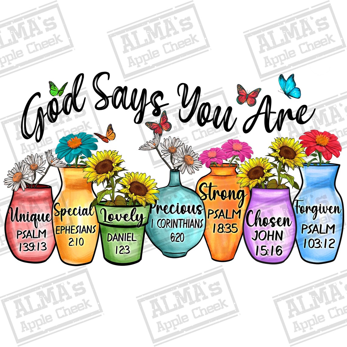God Says You Are Unique Png Sublimation Design Download, Christian Png ...