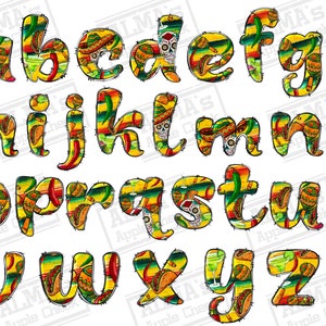 Fiesta Alphabet Bundle Png, Mexico Doodle Letters Png, Mexican Letters ...