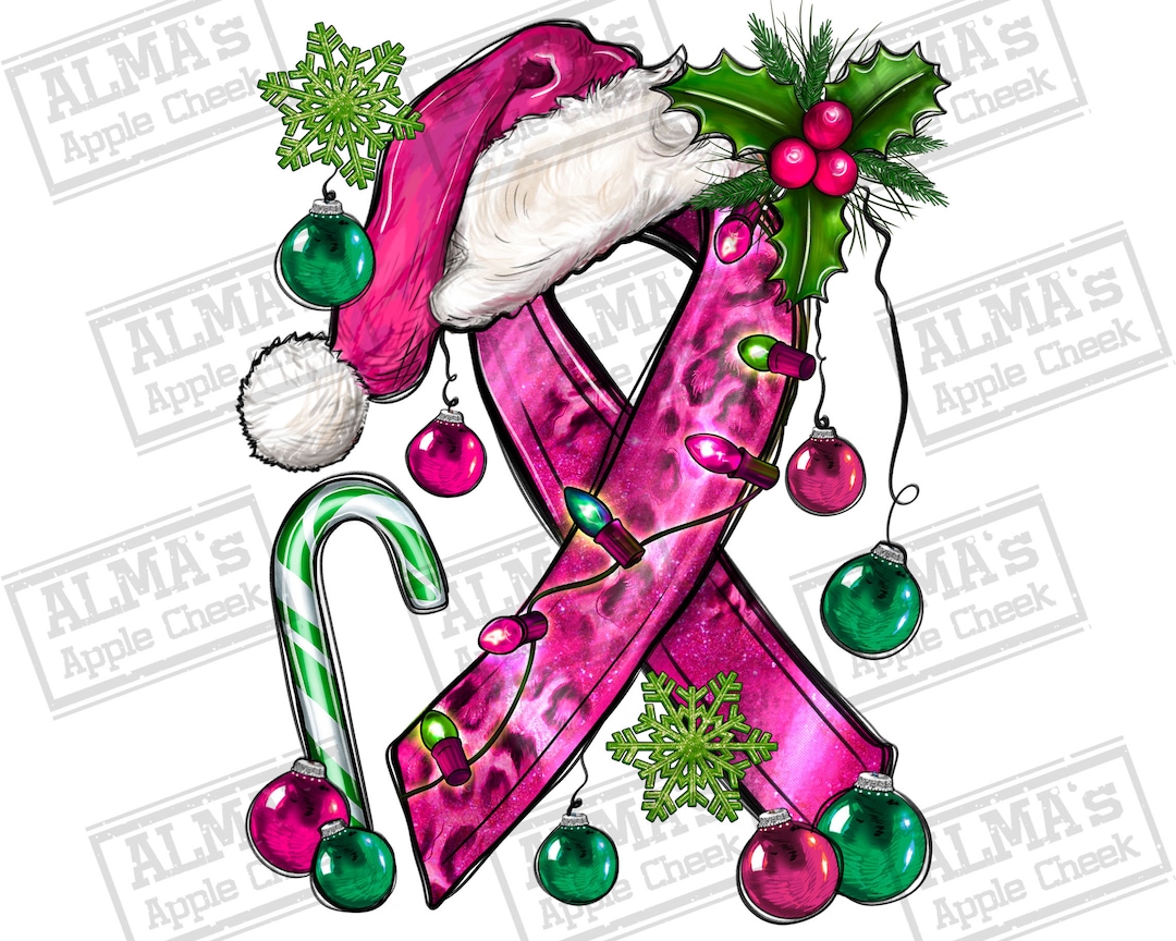Pink Christmas Breast Cancer Png Sublimation Design Download, Merry ...