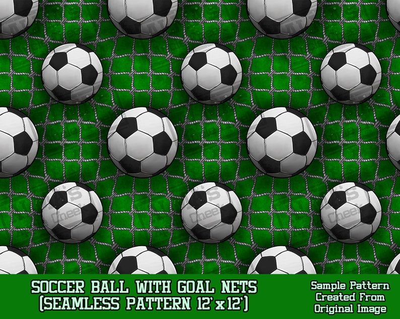 Soccer Ball With Goal Nets Seamless Pattern Digital - Etsy