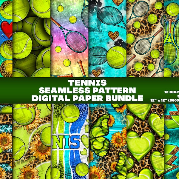 Tennis Digital Paper - Etsy