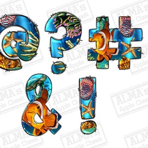 Sea Life Alphabet Bundle Png, Sea Doodle Letters Png, Sea Letters Png ...