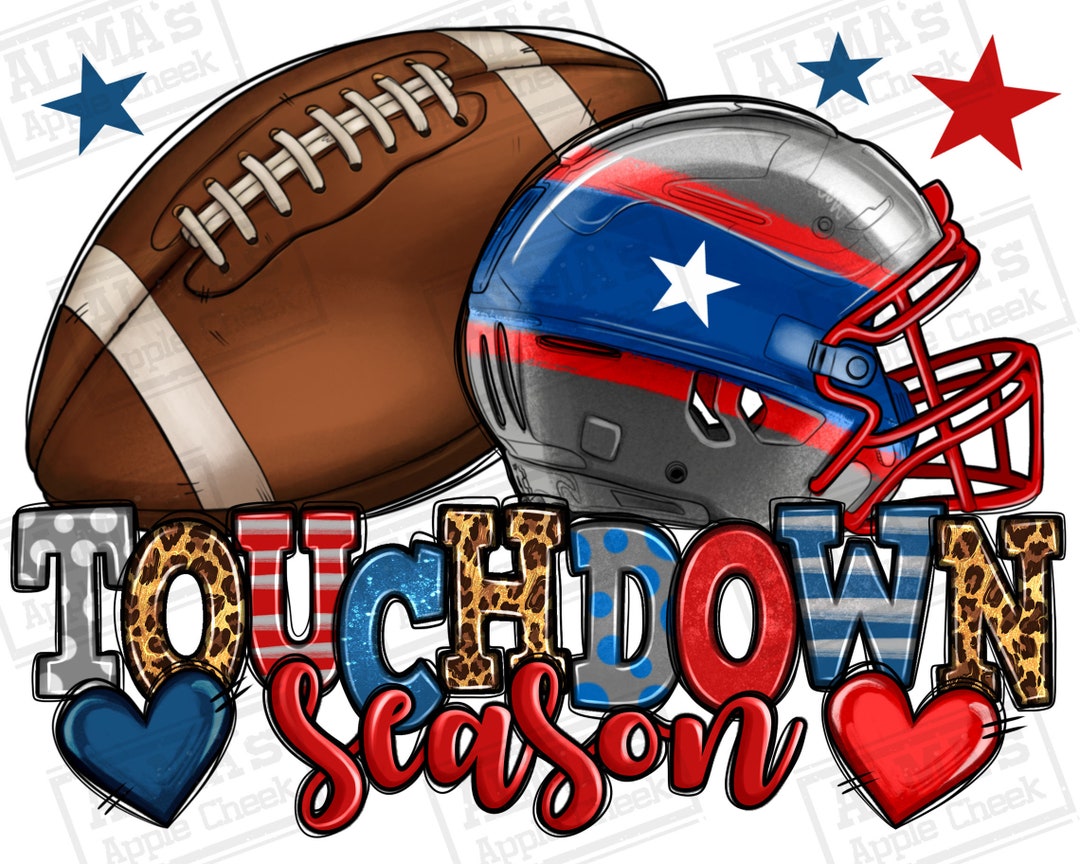 Touchdown Season American Football Red Team Color Png Sublimation ...