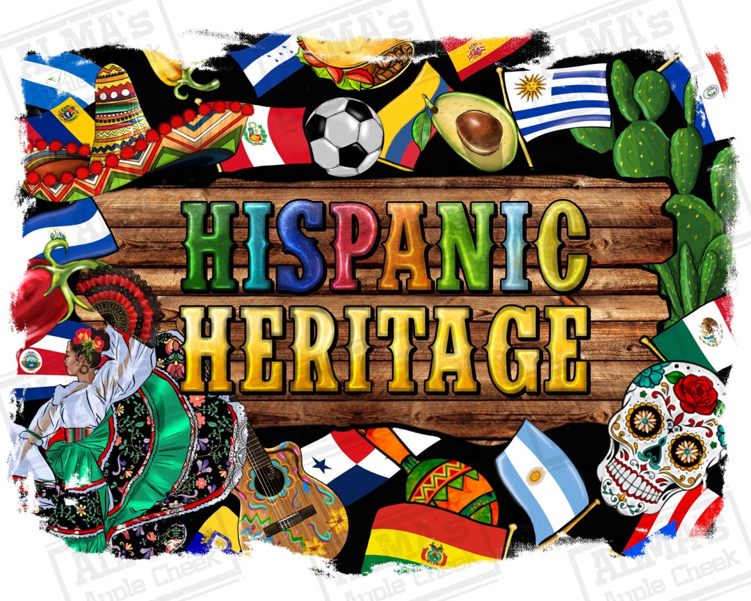 Hispanic Heritage Flags Png Sublimation Design Download, Hispanic ...