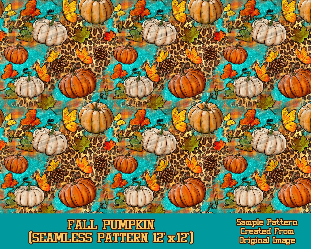 Fall Pumpkin Seamless Pattern Digital Paper, Fall Pumpkin Digital ...