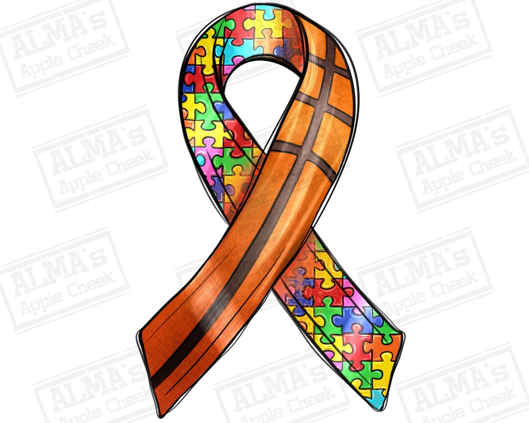 Basketball Autism Ribbon Png Sublimation Design Download, Autism ...