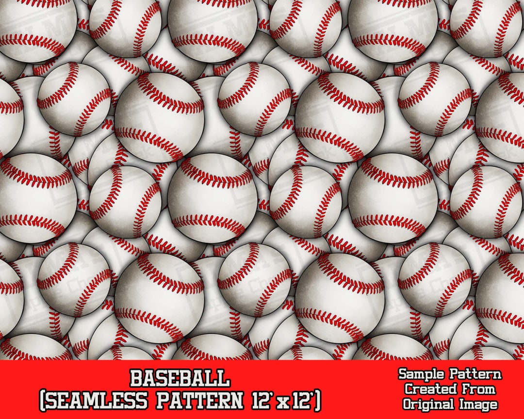 Baseball Seamless Pattern Digital Paper, Baseball Digital Seamless ...