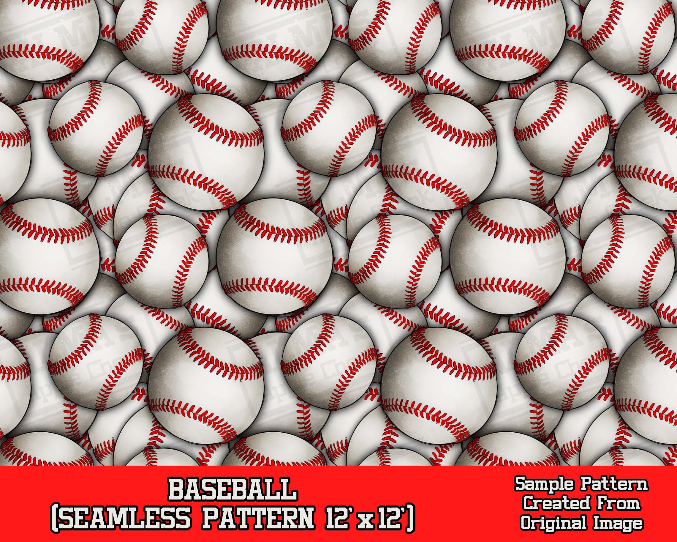 Baseball Seamless Pattern Digital Paper, Baseball Digital Seamless ...