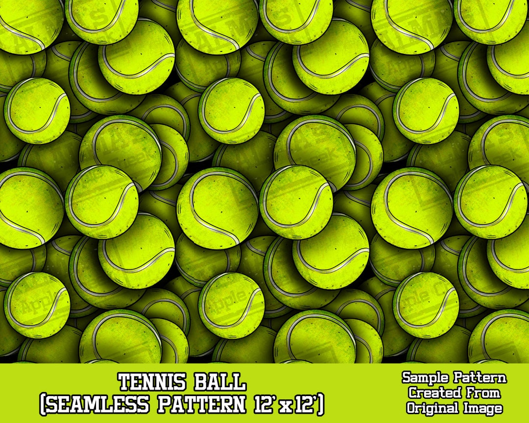 Tennis Ball Seamless Pattern Digital Paper, Tennis Digital Seamless ...
