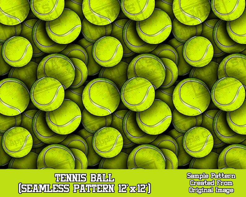 Tennis Ball Seamless Pattern Digital Paper, Tennis Digital Seamless ...
