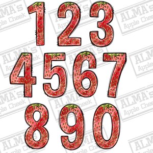 Strawberry Alphabet Thumbnail Png Files Bundle, Strawberry Doodle ...