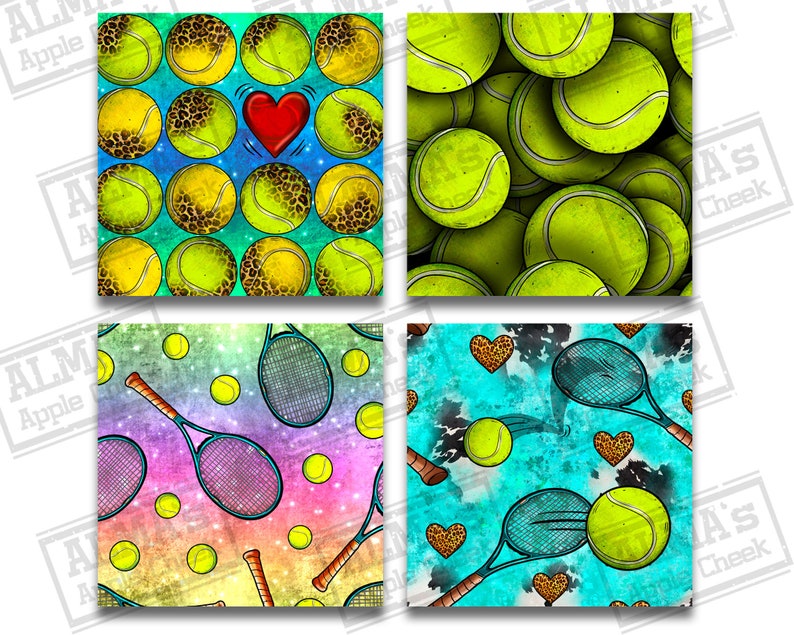 12 Digital Paper Tennis Seamless Pattern Digital Paper Bundle - Etsy