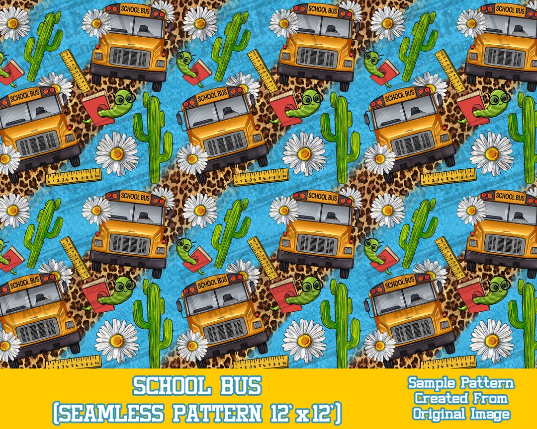 School Bus Seamless Pattern Digital Paper School Digital - Etsy