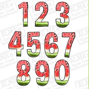 Watermelon Alphabet Bundle Png, Watermelon Doodle Letters Png ...