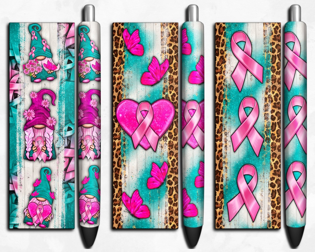 Breast Cancer Ribbon Pen Wrap Png Sublimation Design Download, Breast ...