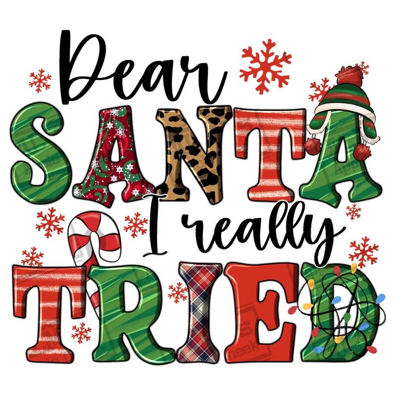 Santa I Tried Svg - Etsy