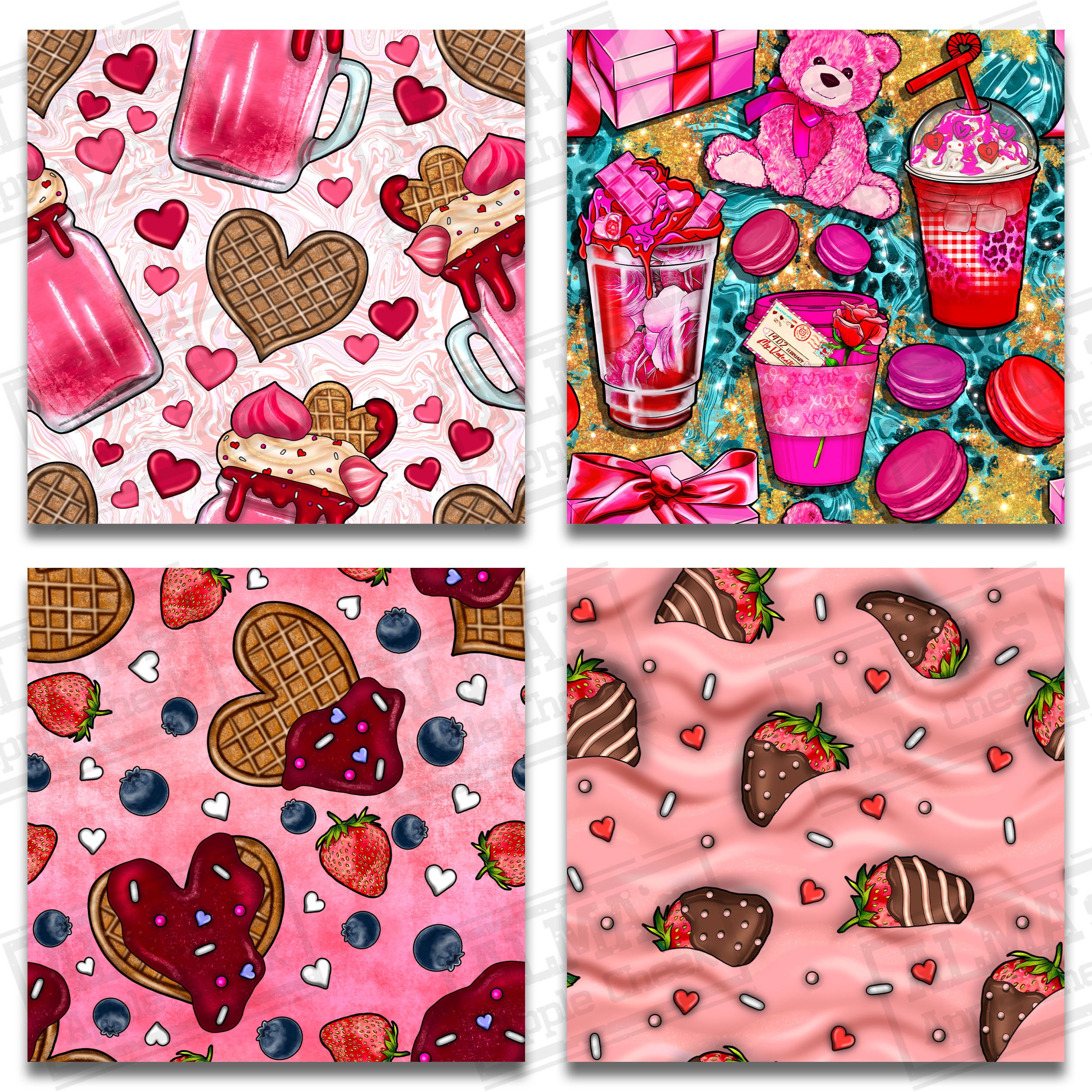 17 Digital Paper, Valentine's Day Seamless Pattern Digital Paper Bundle ...