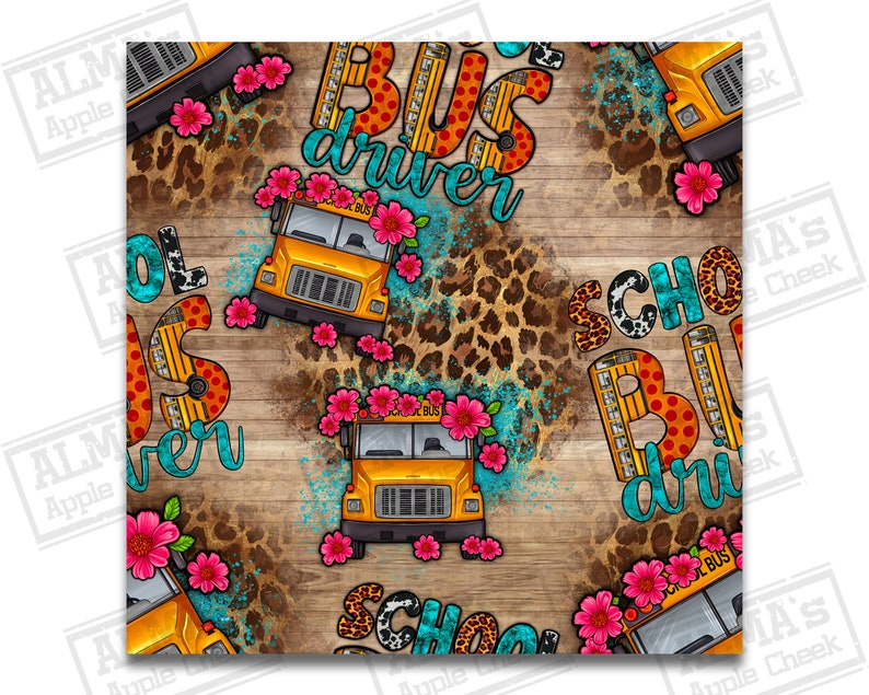 13 Digital Paper, School Bus Seamless Pattern Digital Paper Bundle Png ...