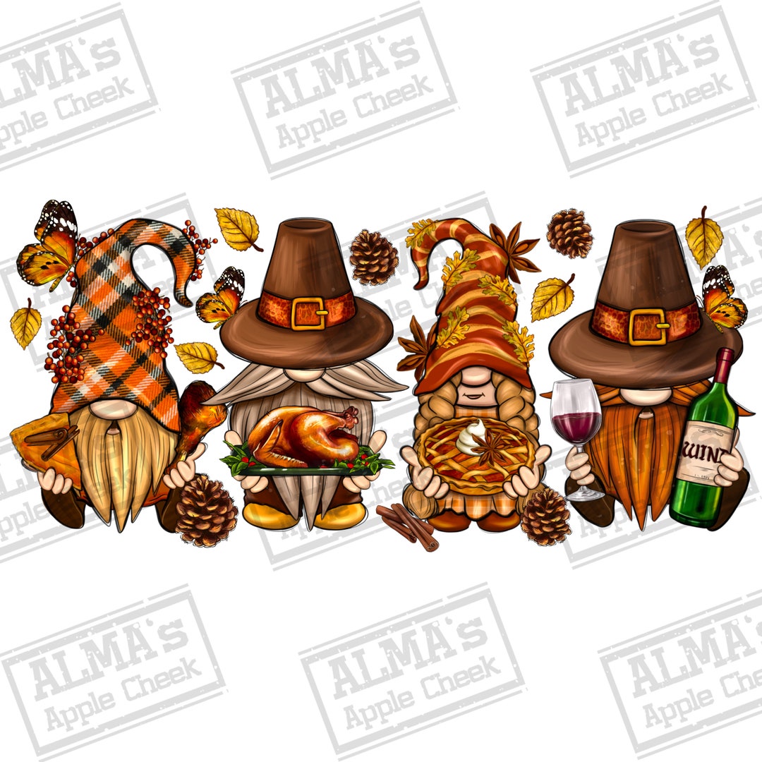 Thanksgiving Gnomes Png Sublimation Design Download, Happy Thanksgiving ...