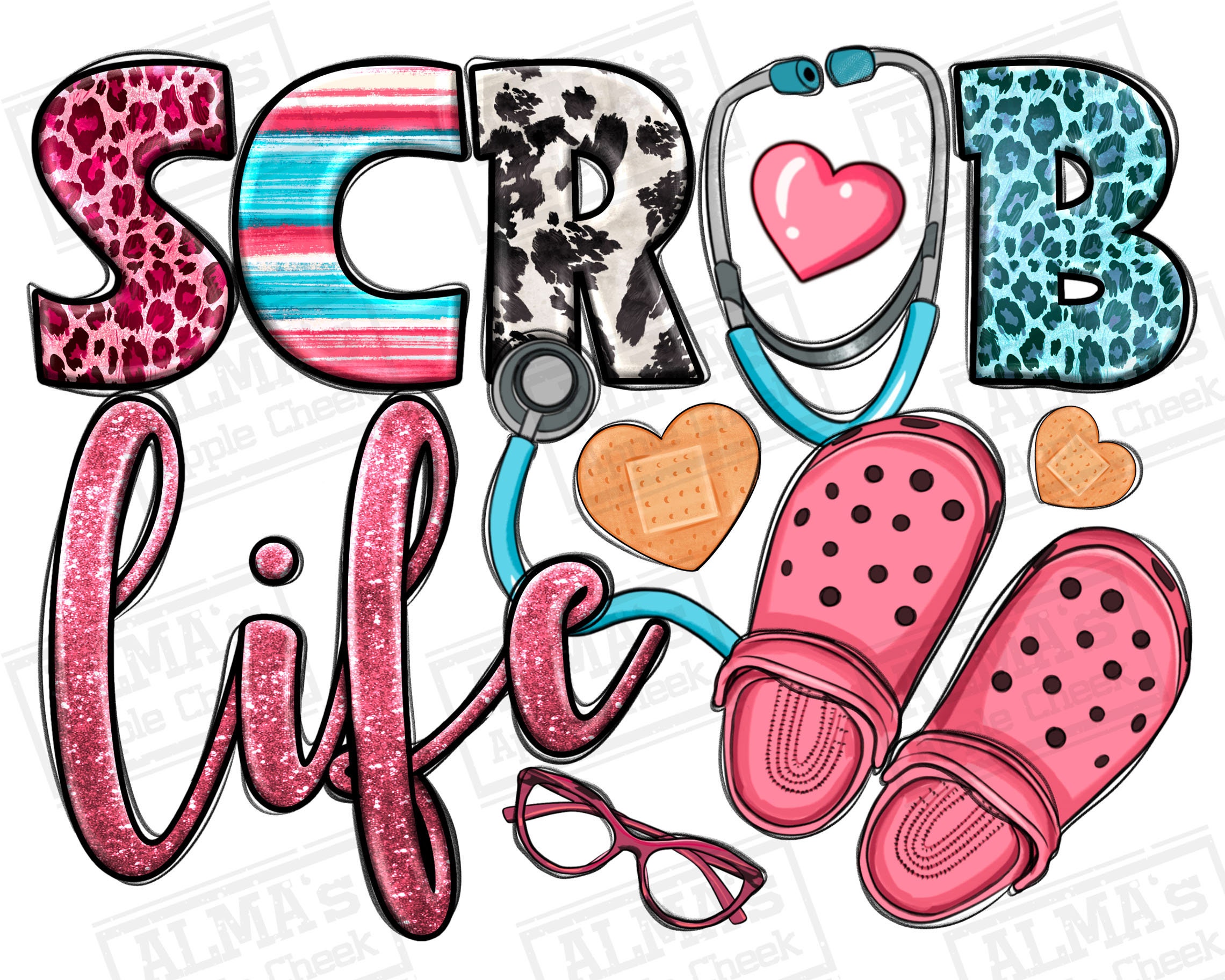 Scrub Life Png Sublimation Design Download, Nurse Life Png, Nurse Png ...