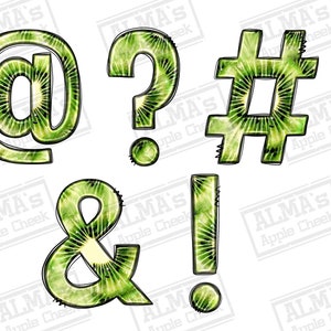Kiwi Alphabet Bundle Png, Kiwi Doodle Letters Png, Kiwi Letters Png ...