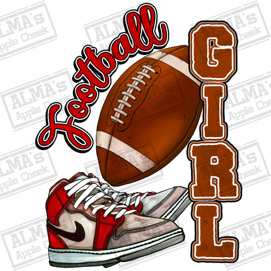 American Football Girl Png Sublimation Design Download Football Sneakers Png Football Game Png