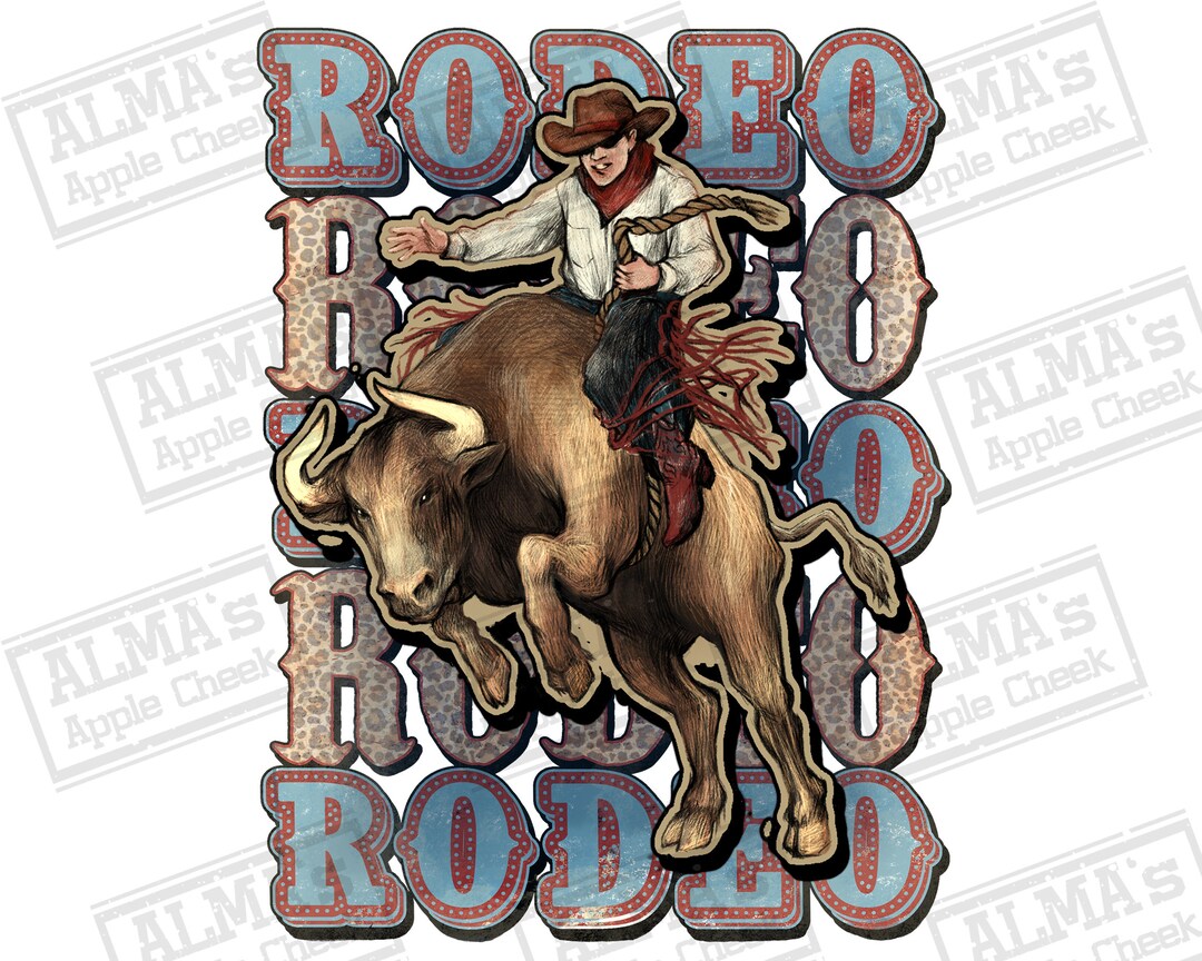 Rodeo and Bull Western Png Sublimation Design Download, Western Rodeo ...