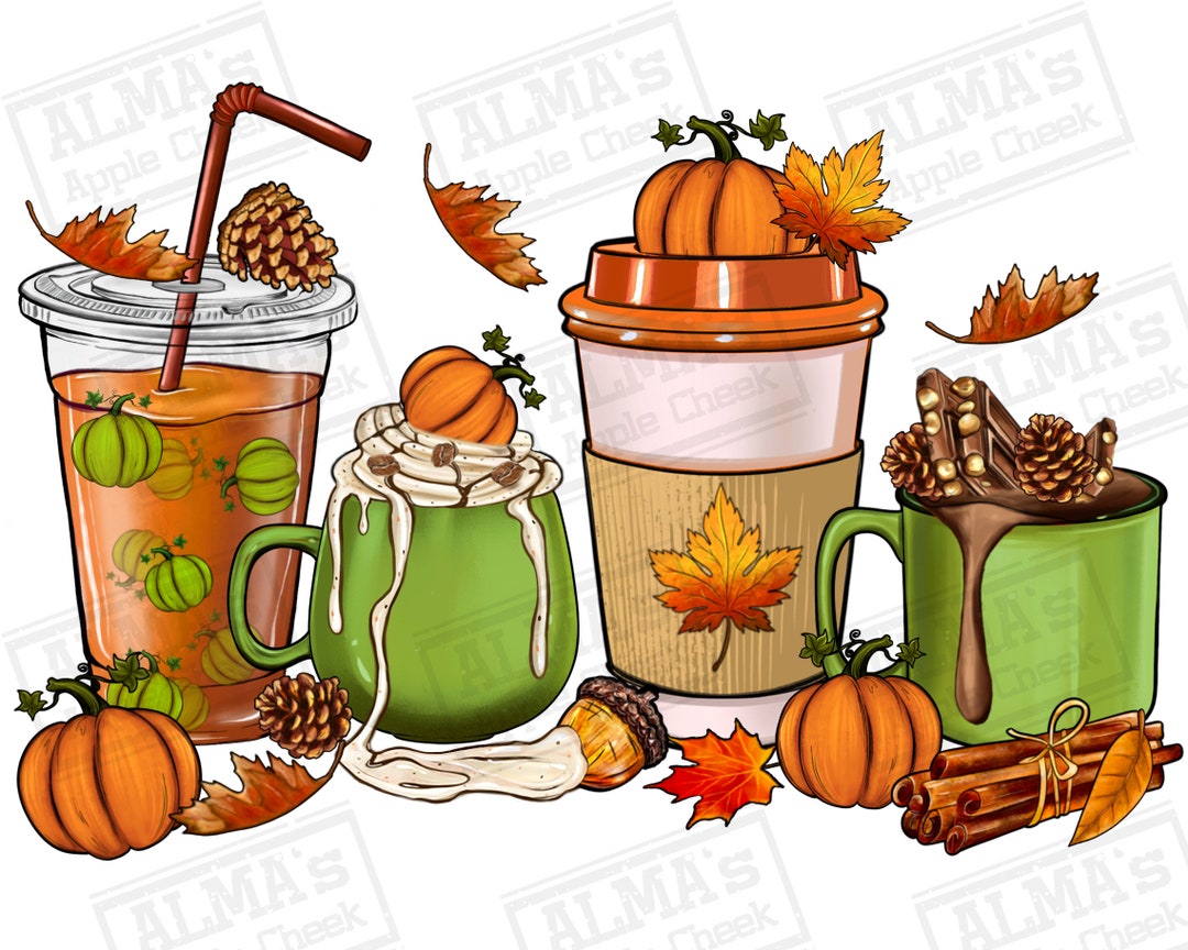 Fall Coffee Cups Png Sublimation Design Download, Coffee Love Png ...