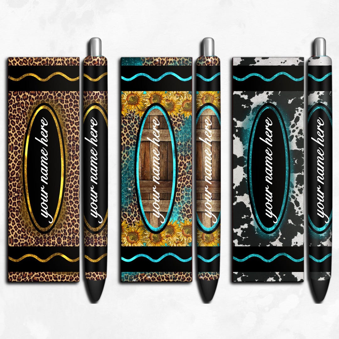 Personalized Western Crayon Pen Wrap Png Sublimation Design Download ...