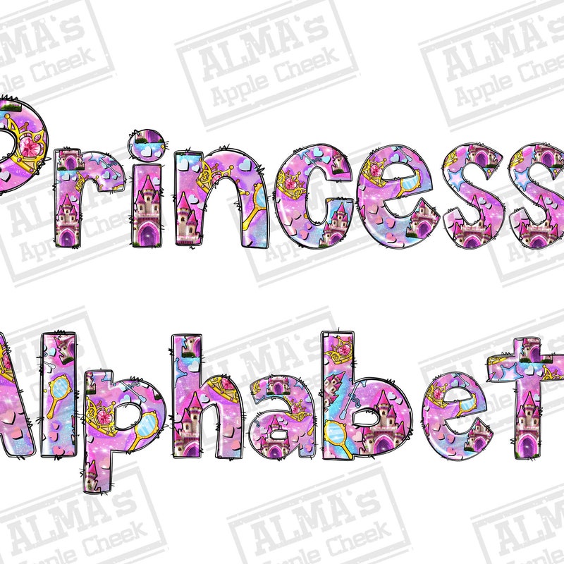 Princess Alphabet Png - Etsy