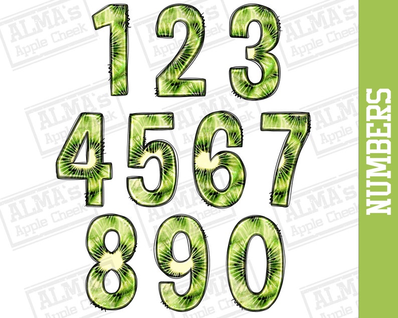 Kiwi Alphabet Bundle Png Kiwi Doodle Letters Png Kiwi - Etsy