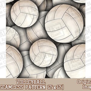 Volleyball Seamless Pattern Digital Paper, Sport Digital Seamless ...