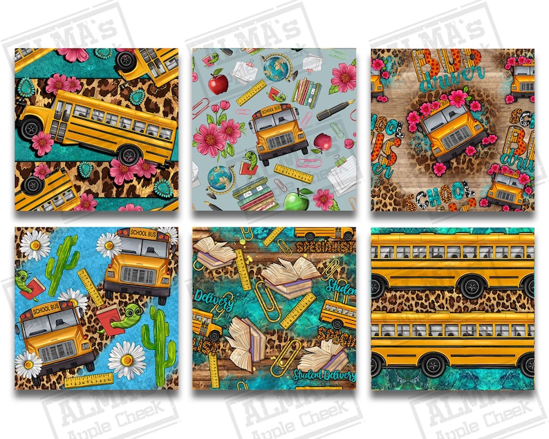 13 Digital Paper School Bus Seamless Pattern Digital Paper - Etsy