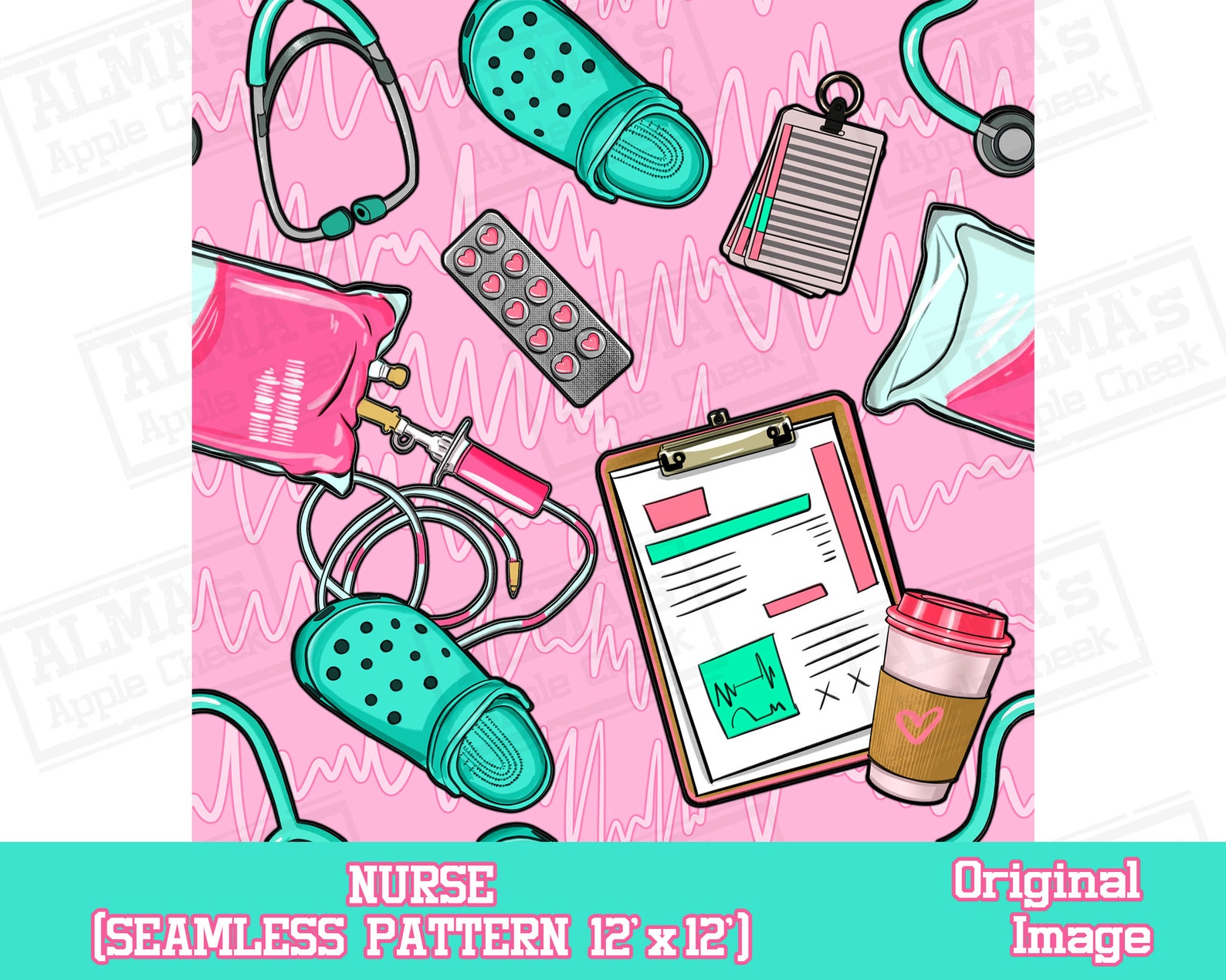 Nurse Seamless Pattern Digital Paper Nurse Digital Seamless - Etsy