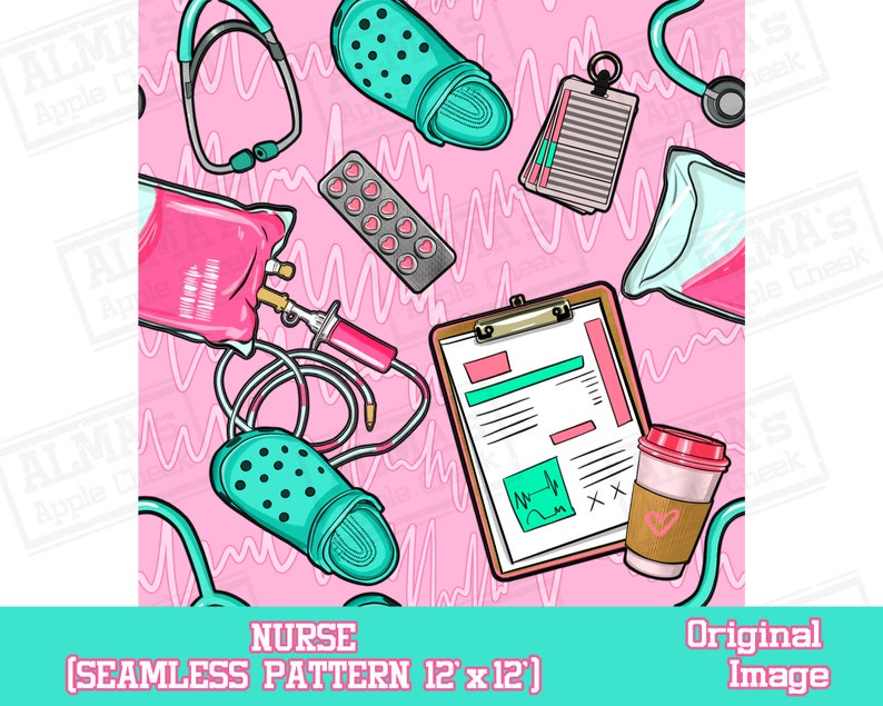 Nurse Seamless Pattern Digital Paper Nurse Digital Seamless - Etsy