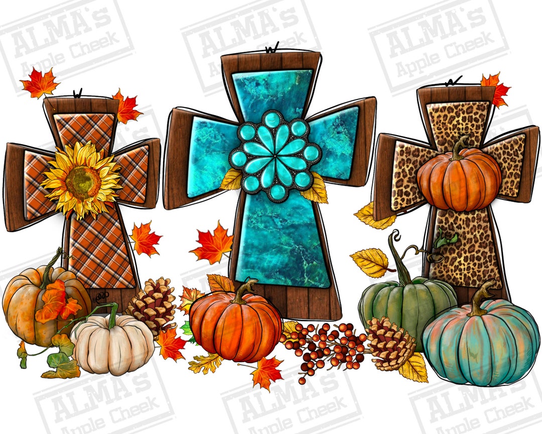 Fall Three Cross Png Sublimation Design Download, Fall Vibes Png ...