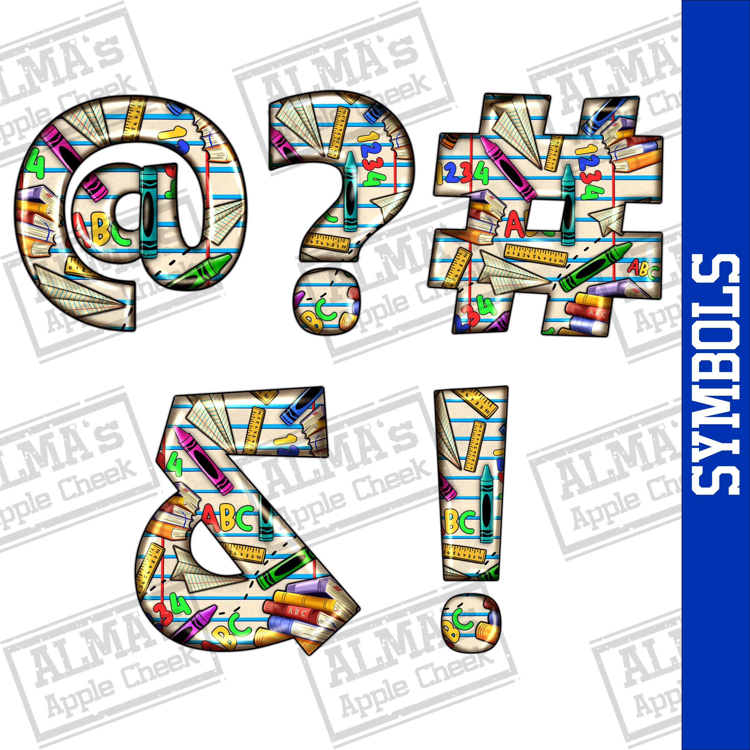 School Alphabet Bundle Png, School Doodle Letters Png, School Letters ...