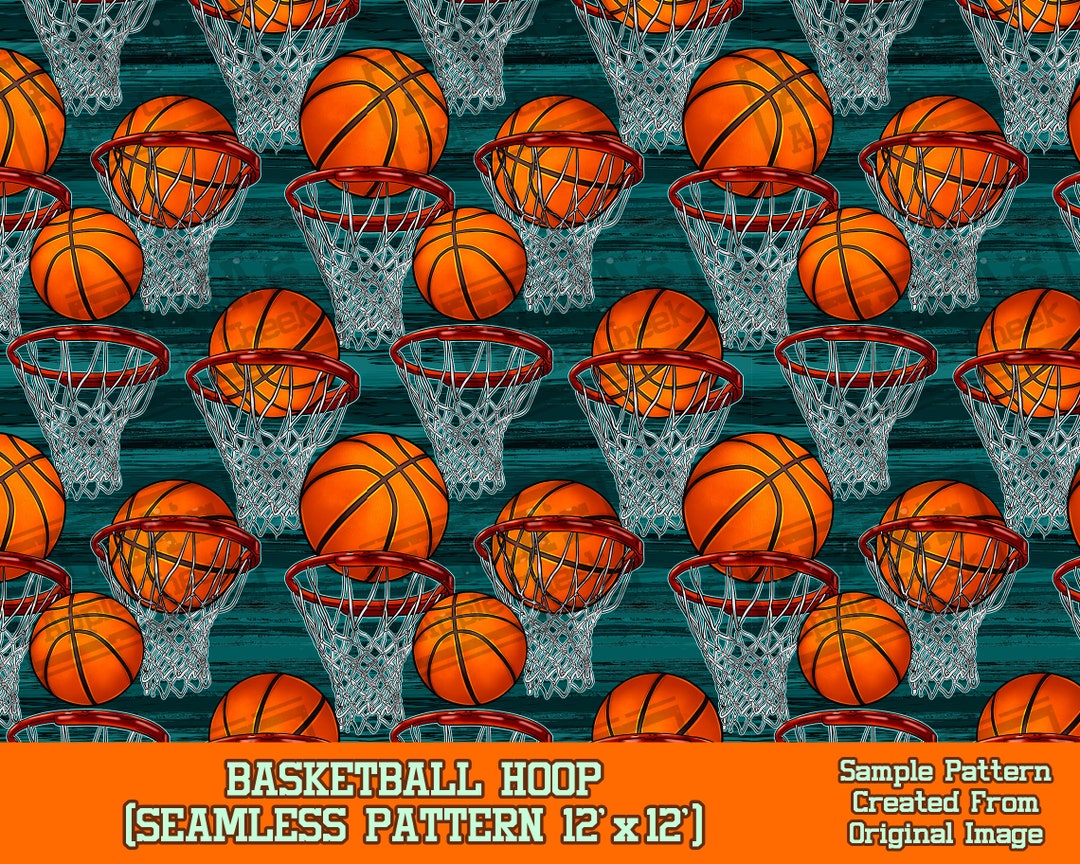 Basketball Hoop Seamless Pattern Digital Paper, Basketball Digital ...