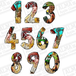 Farm Life Alphabet Thumbnail Png Files Bundle, Farm Doodle Letters Png ...