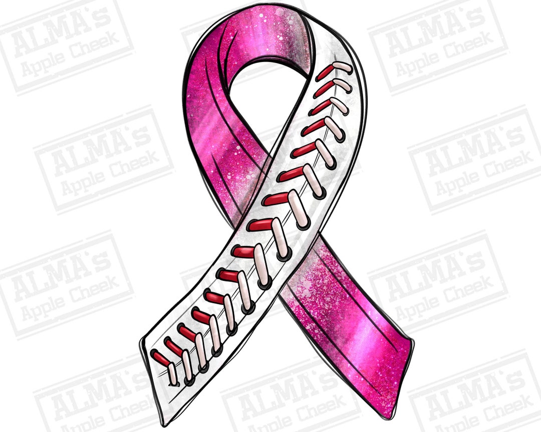 Breast Cancer Ribbon Baseball Png Sublimation Design Download, Cancer ...