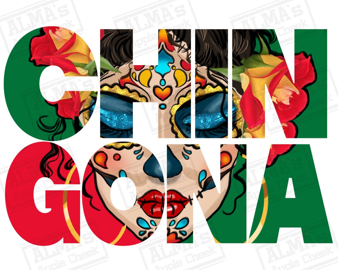 Chingona Sugar Skull Png Sublimation Design Download, Mexican Png ...