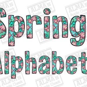 Spring Alphabet Bundle Png, Spring Doodle Letters Png, Spring Letters ...