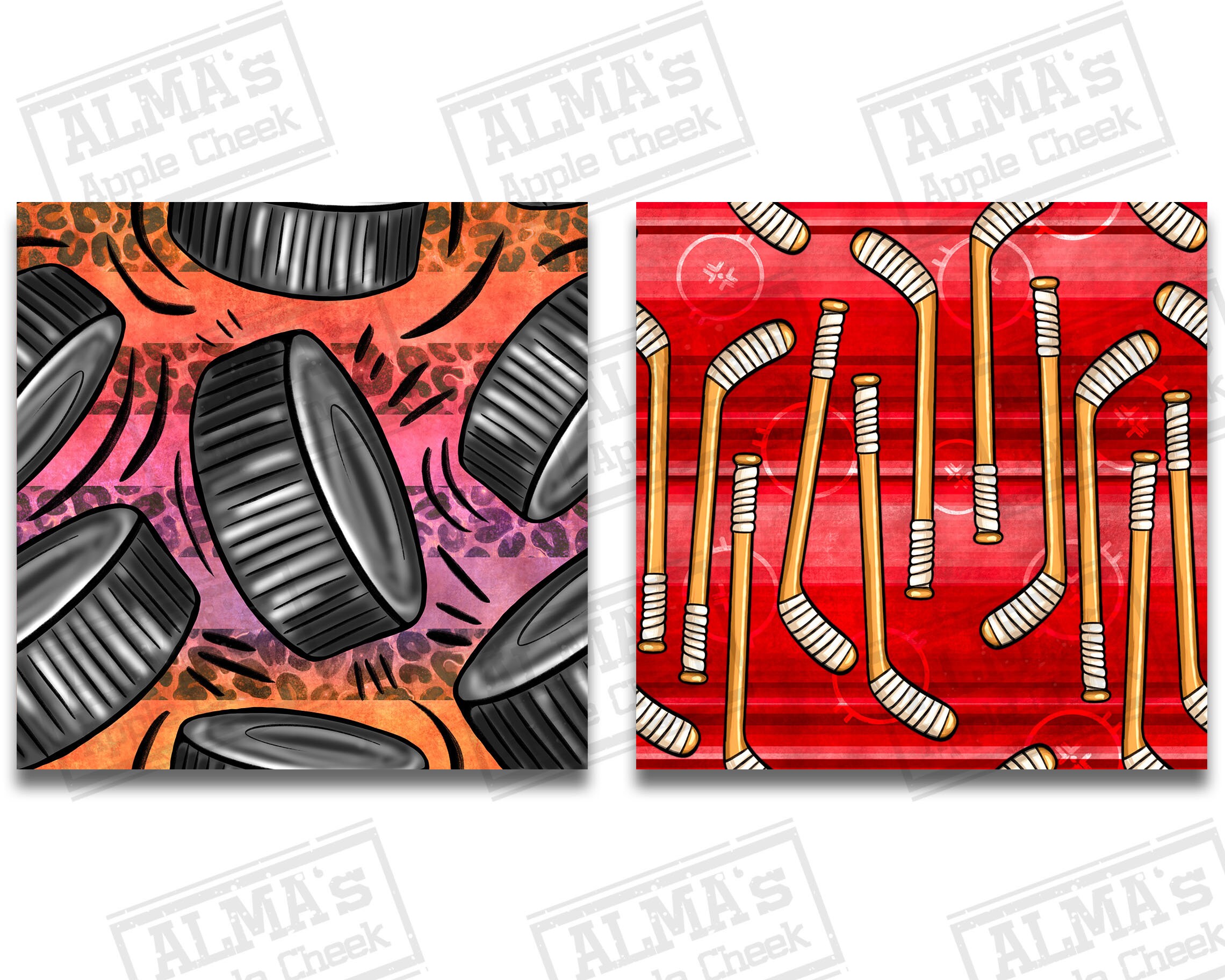 13 Digital Paper Ice Hockey Seamless Pattern Digital Paper - Etsy