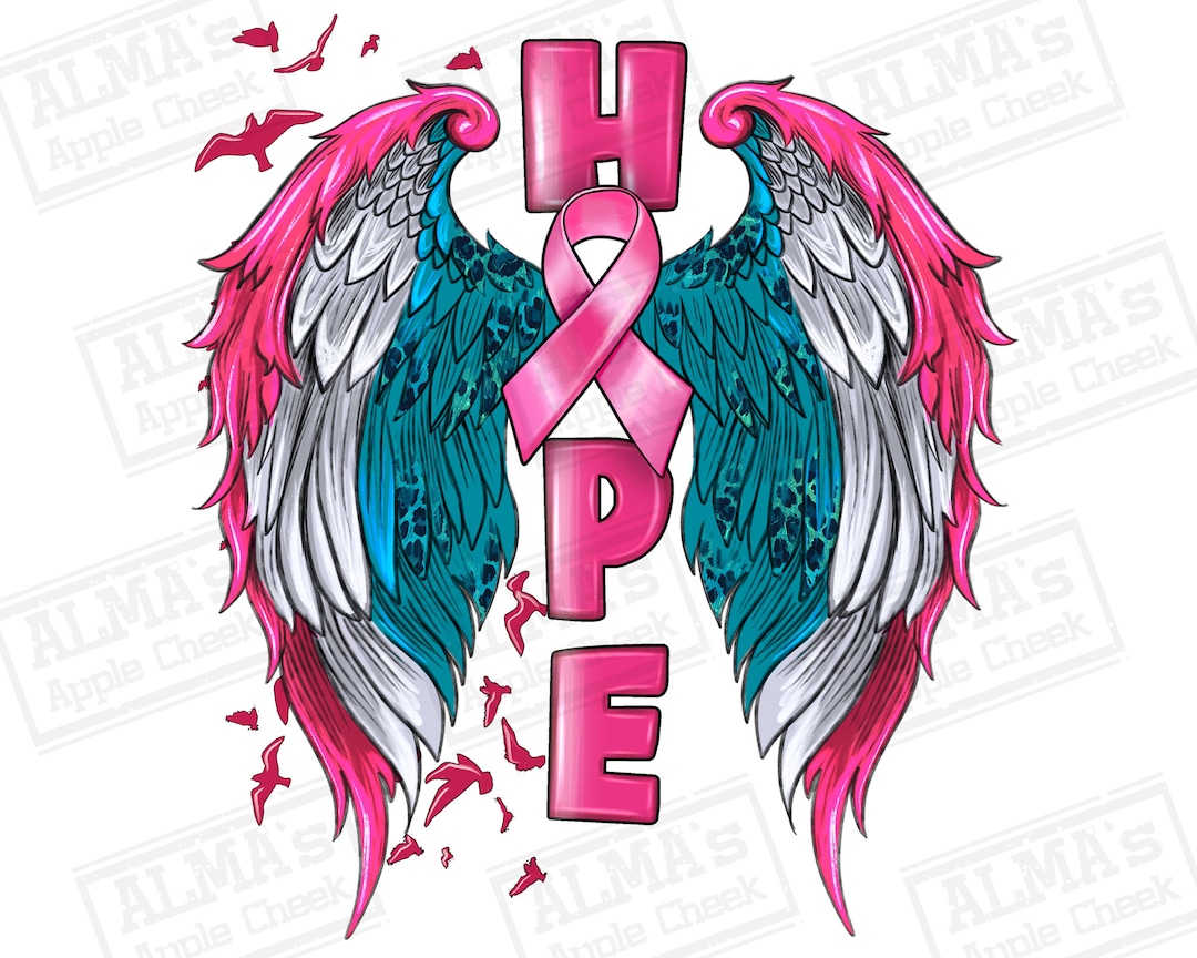 Hope Cancer Wings Png Sublimation Design Download, Cancer Awareness Png ...