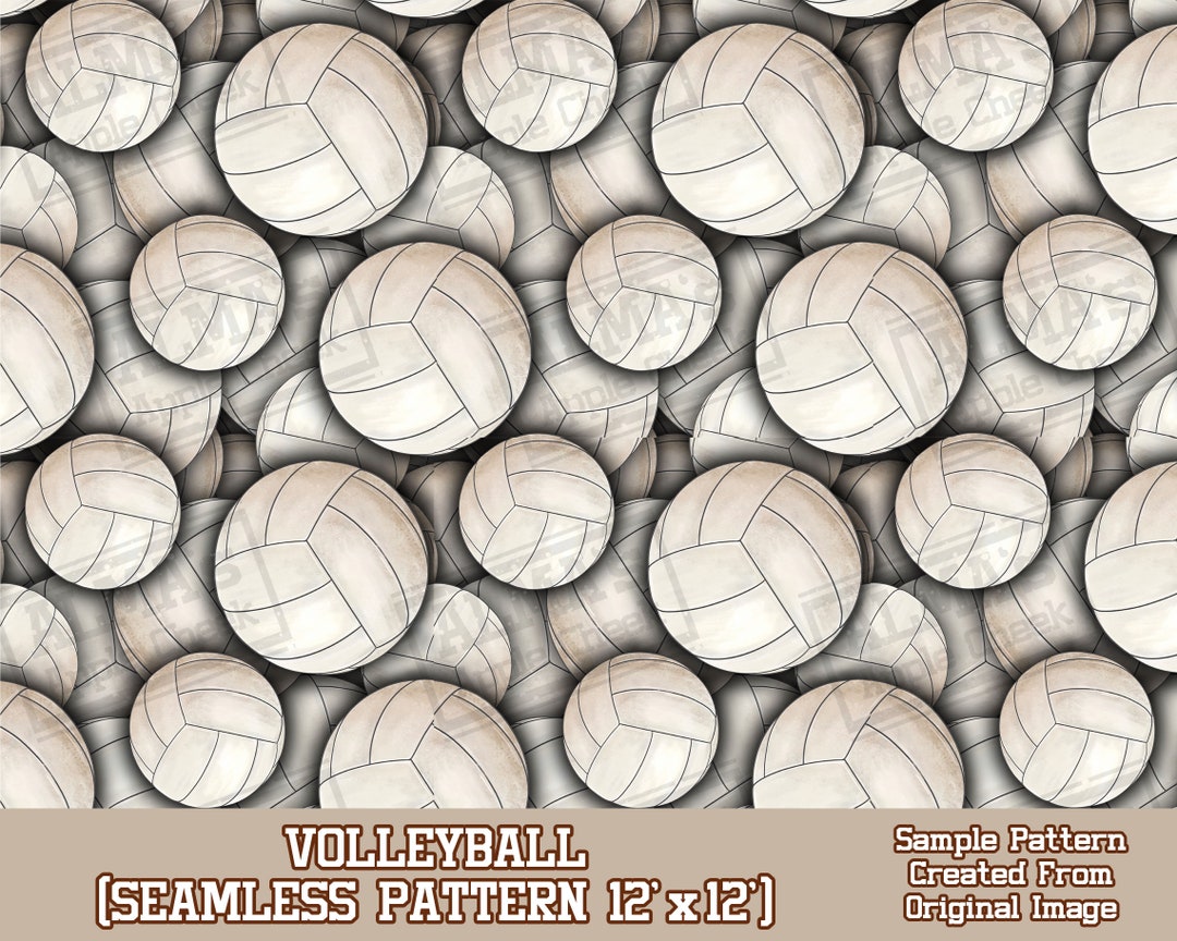 Volleyball Seamless Pattern Digital Paper, Sport Digital Seamless ...