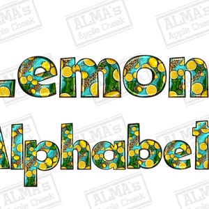 Lemon Alphabet Bundle Png, Lemon Doodle Letters Png, Lemon Letters Png ...