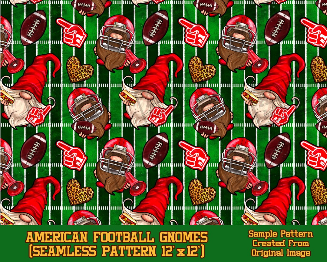 American Football Gnomes Seamless Pattern Digital Paper,football ...